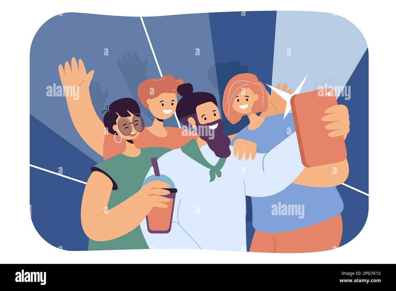 People making selfie at night club flat vector illustration Stock ... People making selfie at night club flat vector illustration Stock ...