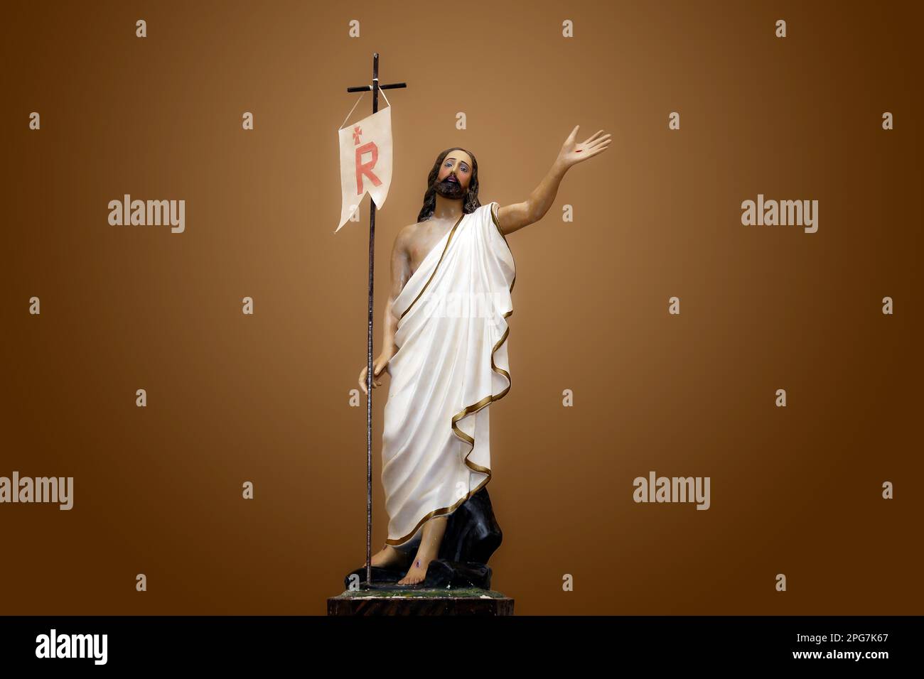 Risen Jesus Christ image of the catholic church - Catholic symbol Stock ...