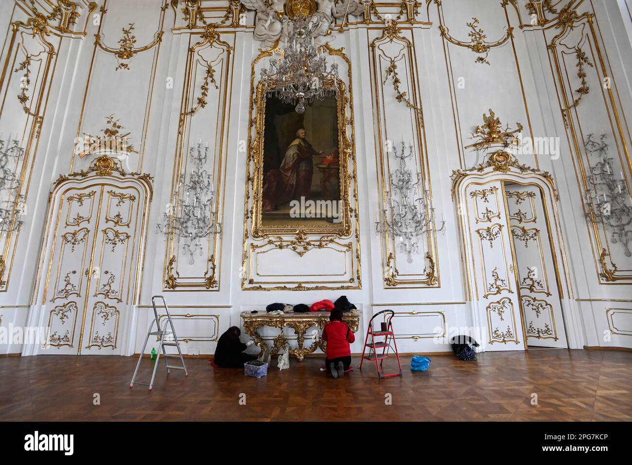 Kromeriz, Czech Republic. 21st Mar, 2023. The restored grand Assembly ...