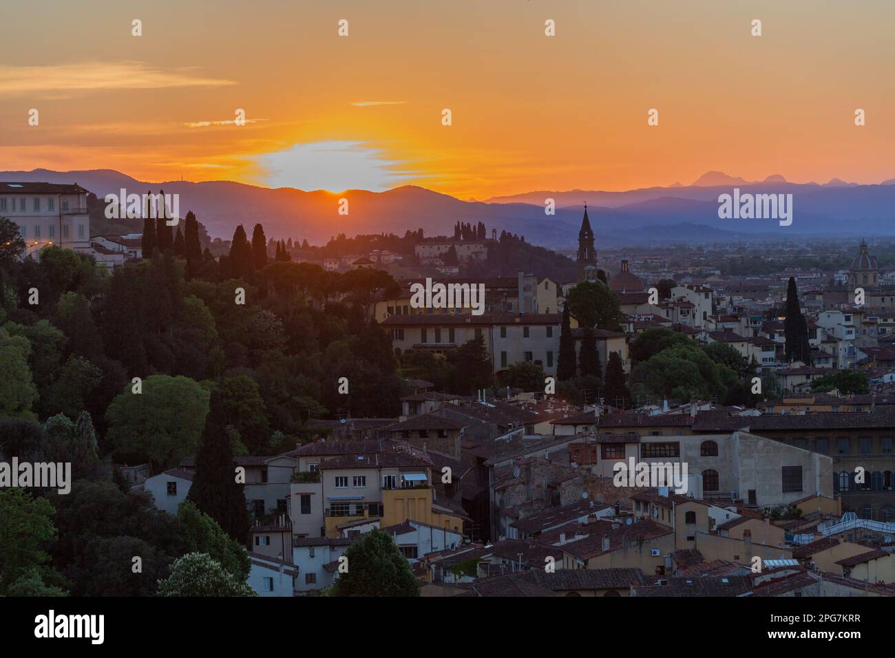 Colorful sunset at Florence city Stock Photo - Alamy