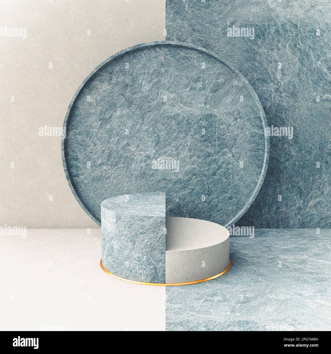 podium with circular geometric shapes. 3d render Stock Photo - Alamy