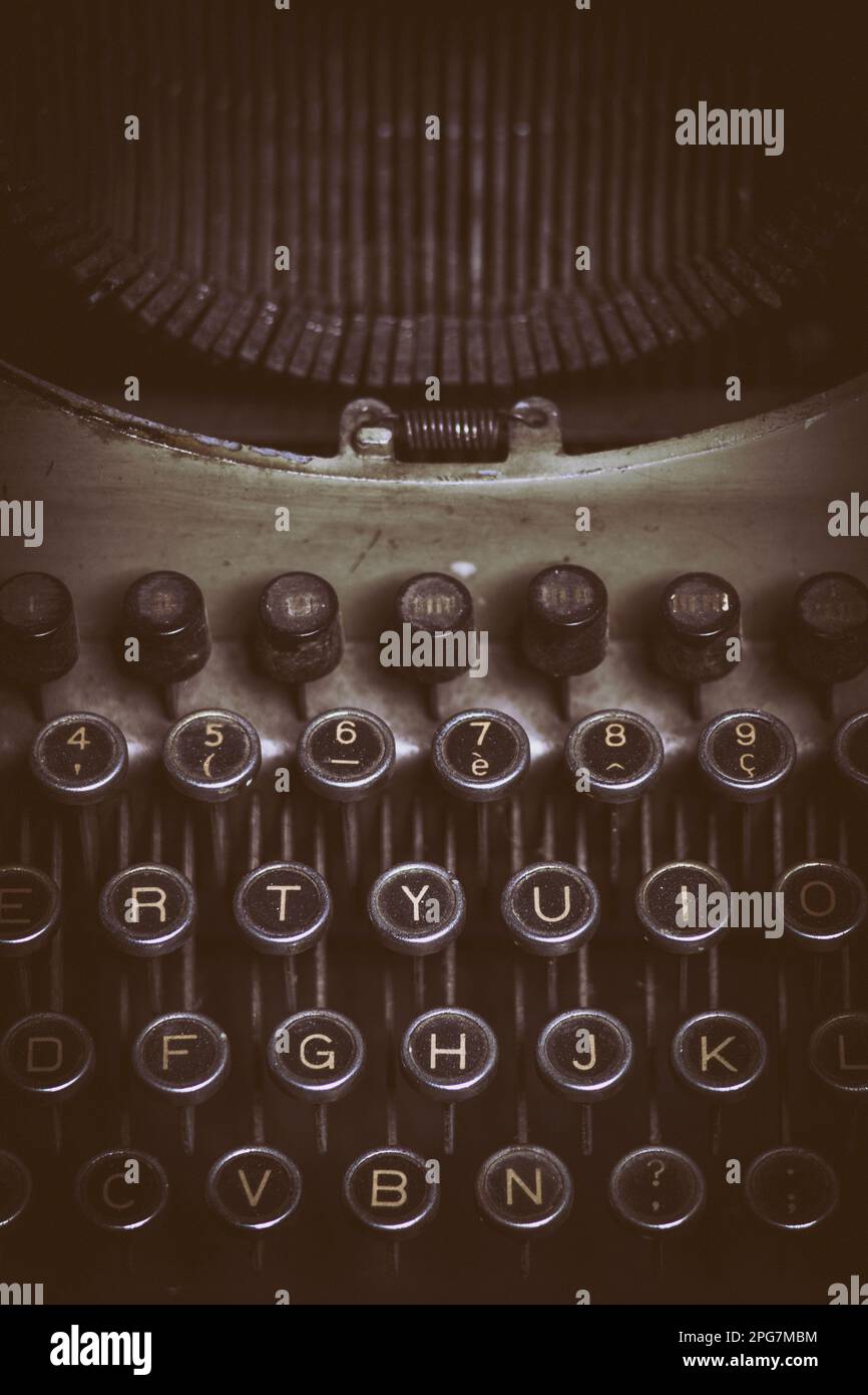 dusty old typewriter background Stock Photo - Alamy