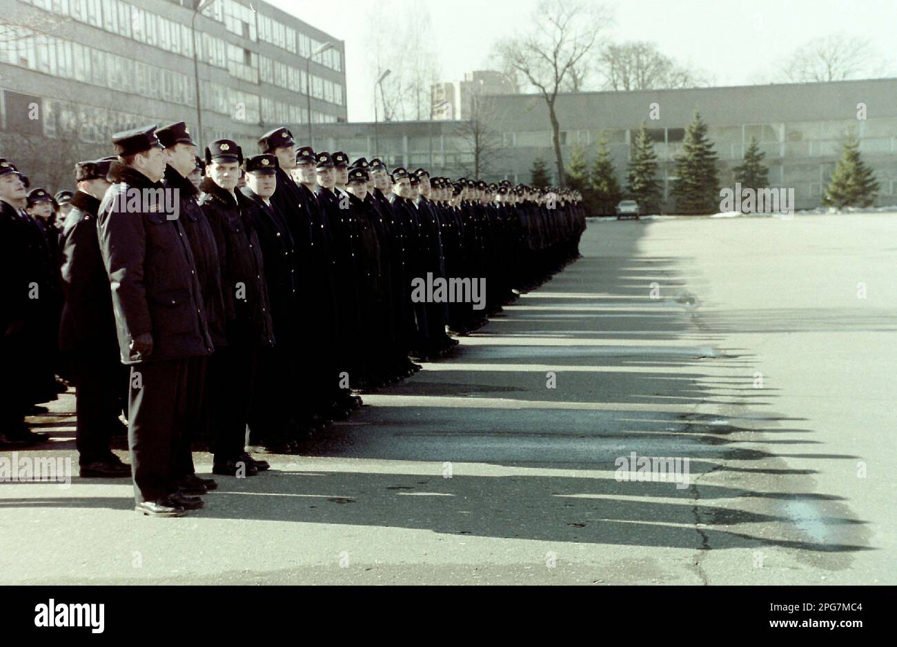 Formation of cadets of the Latvian Police Academy (photo 03.2000 Stock ...