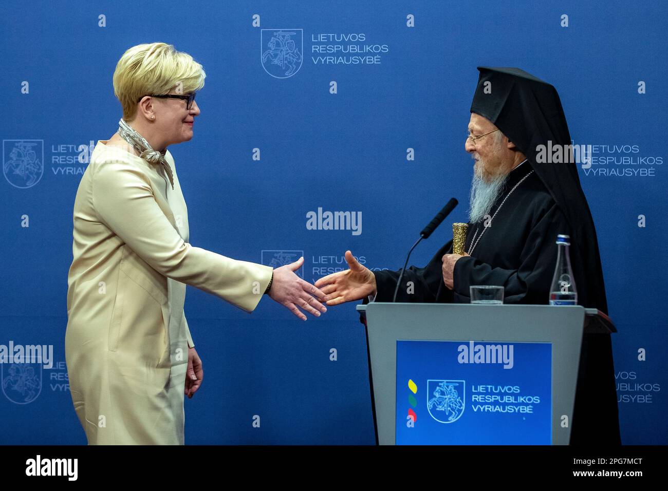 Ecumenical Patriarch of Constantinople Bartholomew I, right, and ...