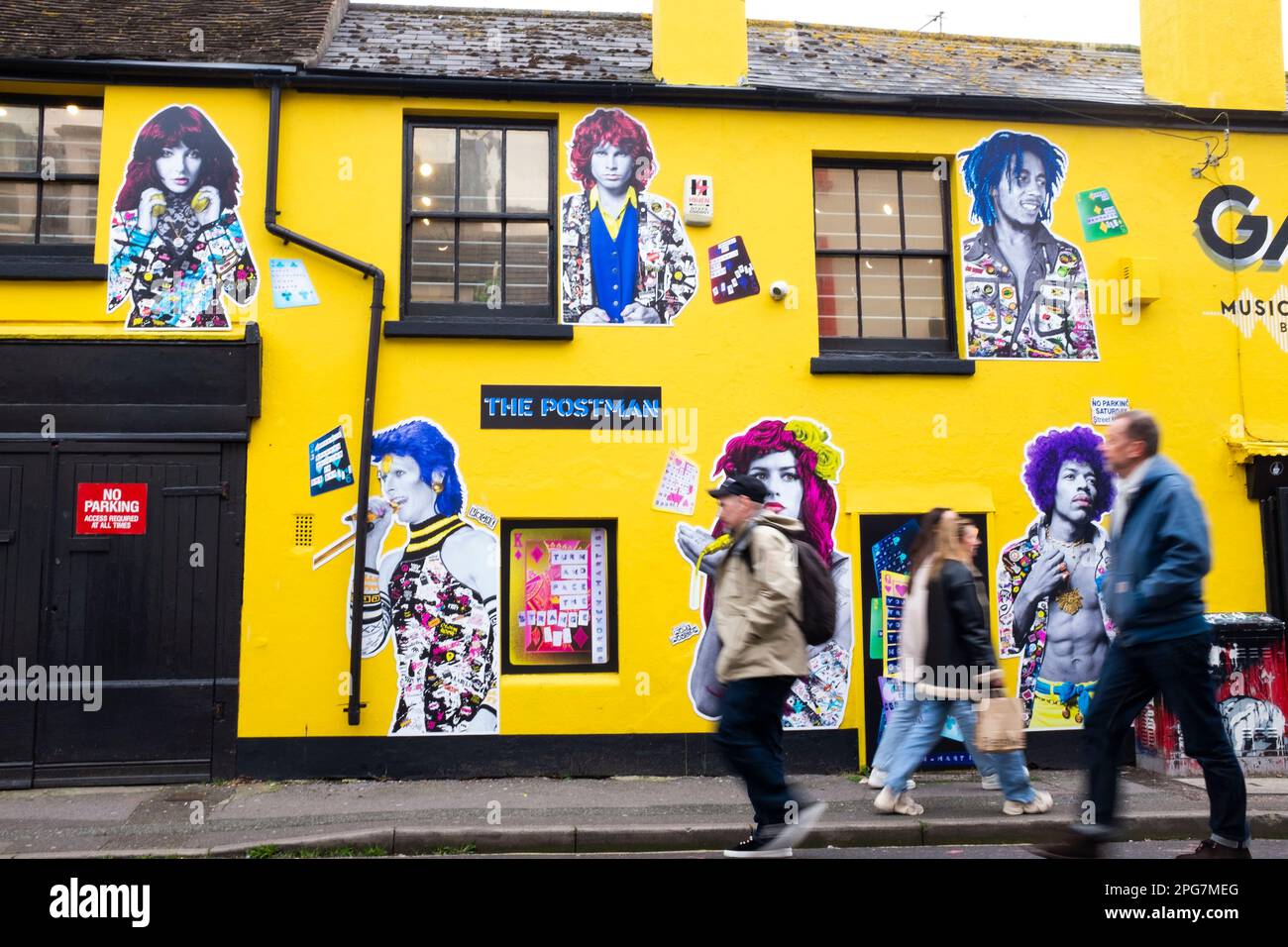 People walk past GAK musical instrument shop in the trendy North Laine ...