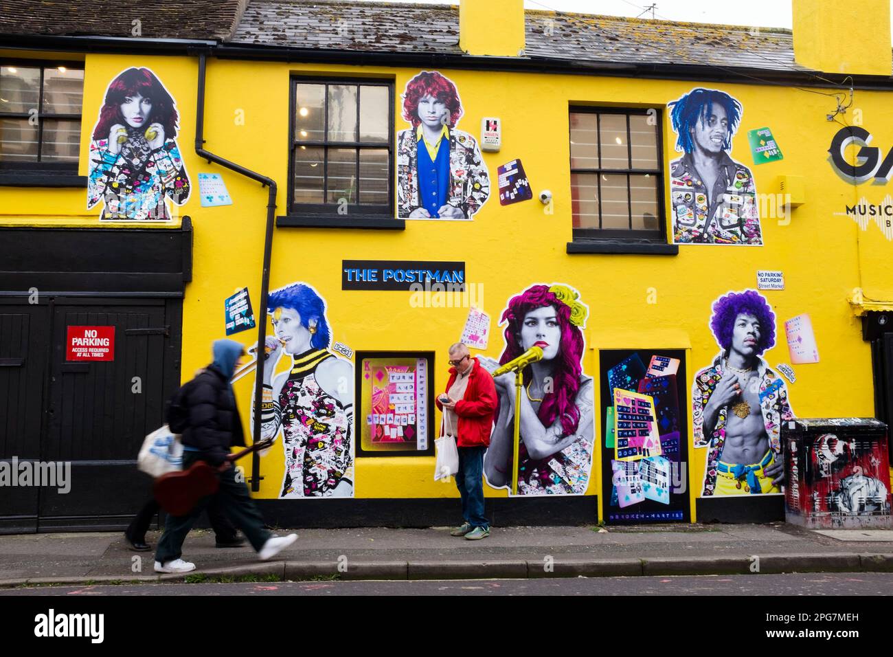 People walk past GAK musical instrument shop in the trendy North Laine ...
