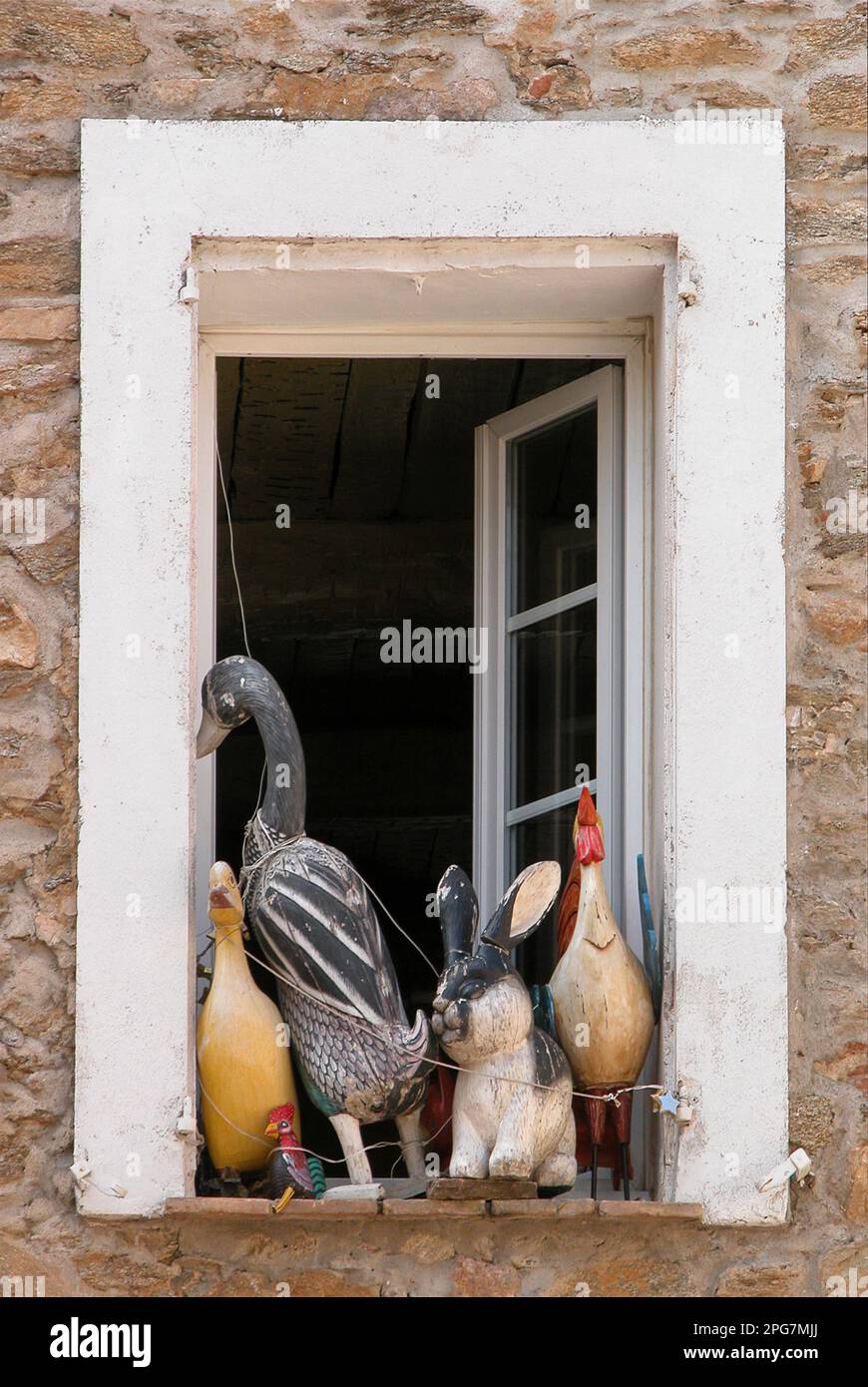Decorated window in Provence Stock Photo - Alamy