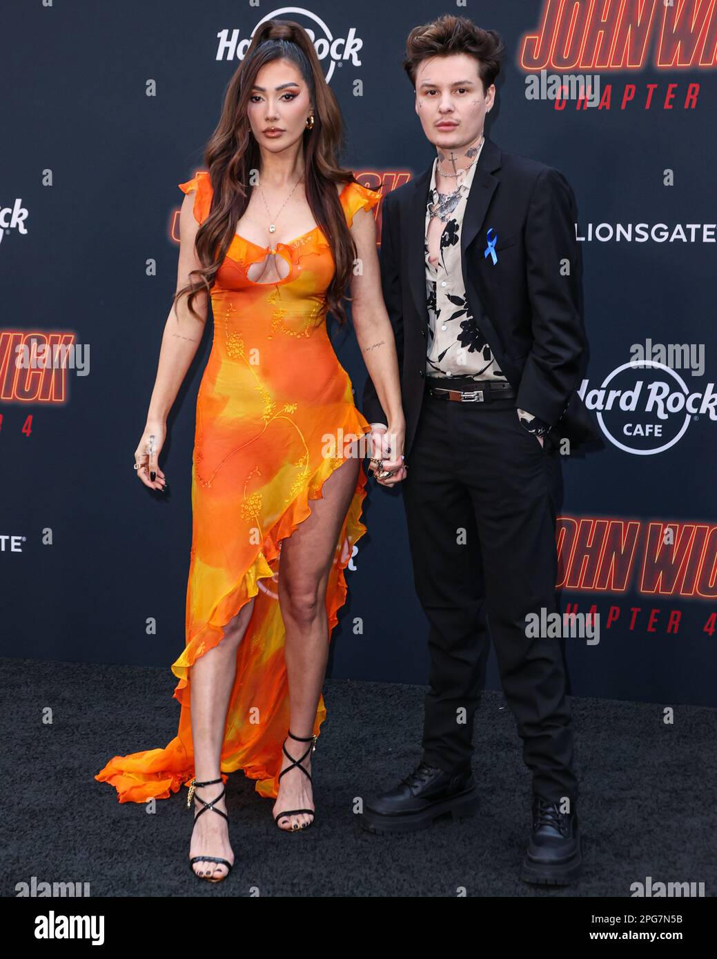 HOLLYWOOD, LOS ANGELES, CALIFORNIA, USA - MARCH 20: Francesca Farago and Jesse Sullivan arrive ...