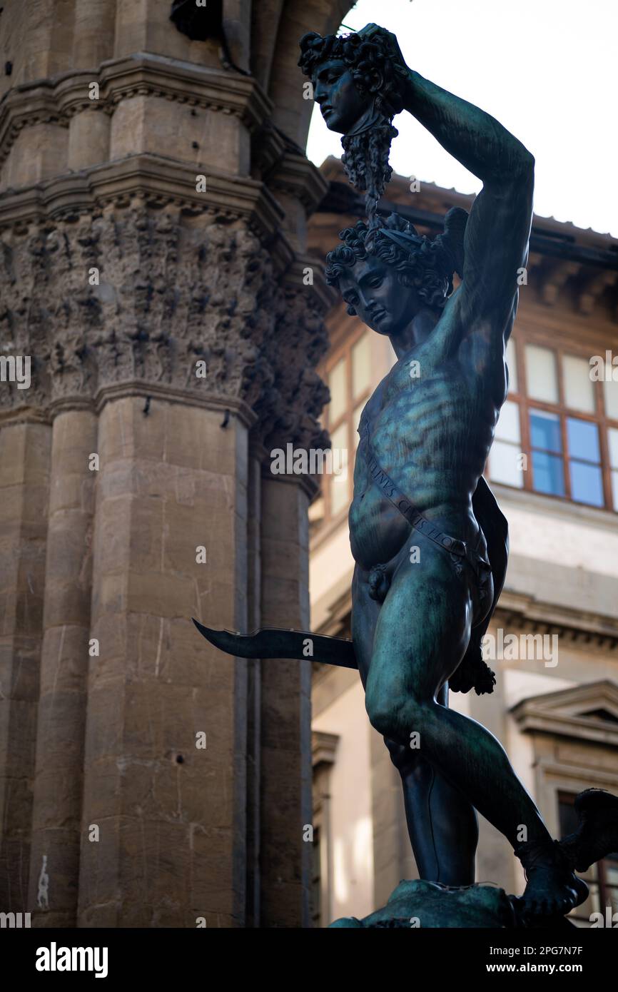 Benvenuto Cellini's bronze sculpture Perseus with the Head of Medusa in ...