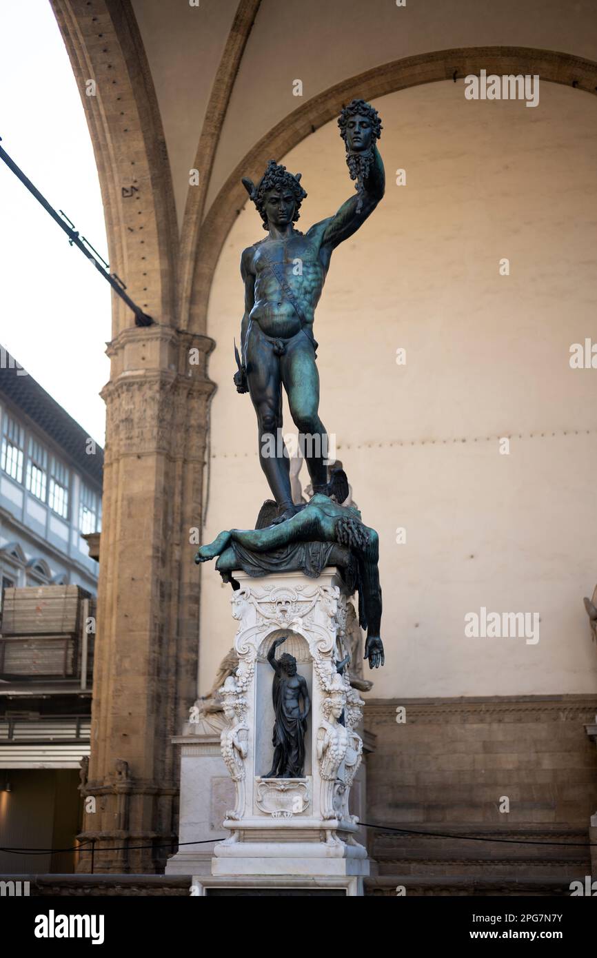 Benvenuto Cellini's bronze sculpture Perseus with the Head of Medusa in ...