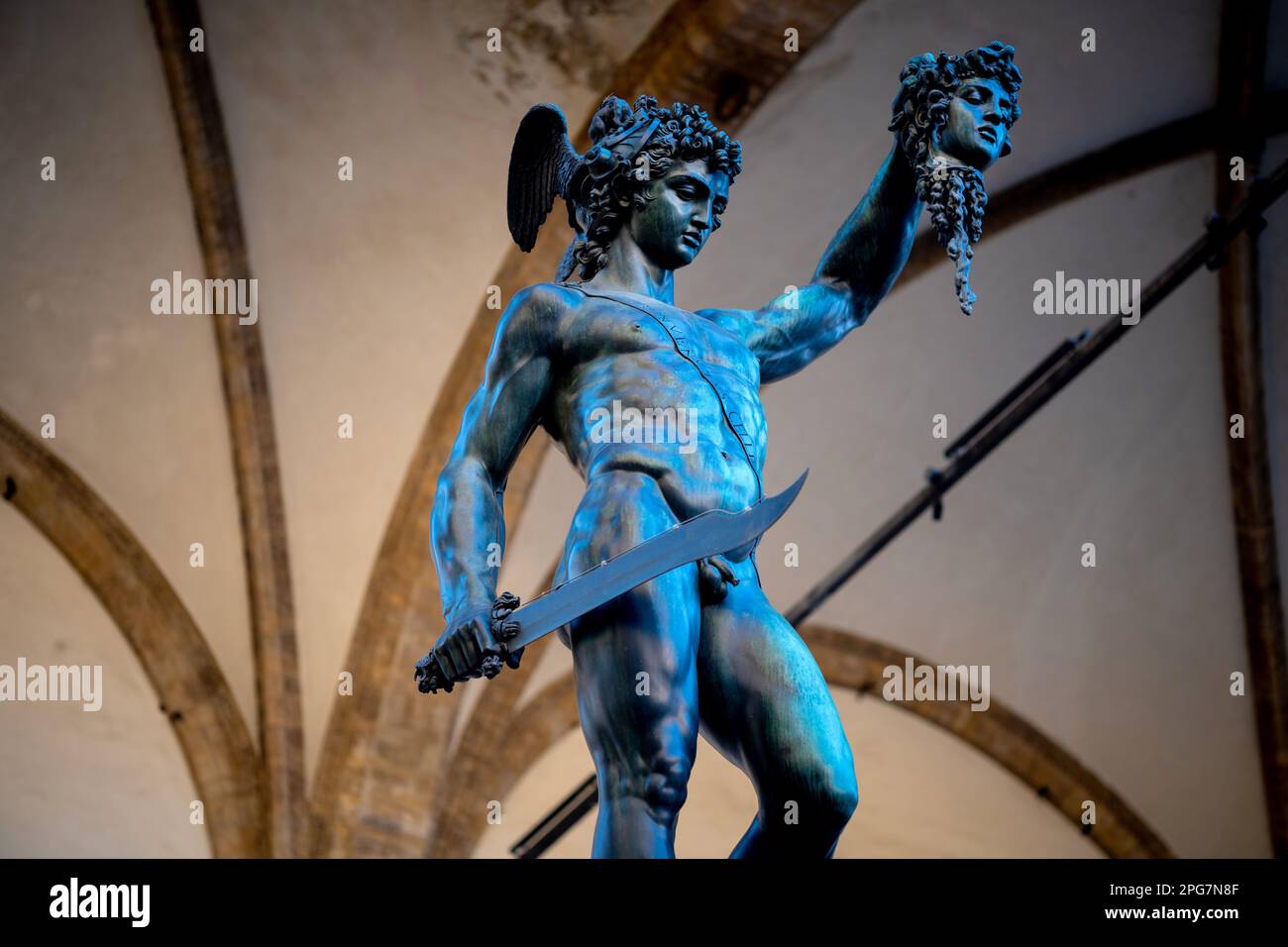 Benvenuto Cellini's bronze sculpture Perseus with the Head of Medusa in ...