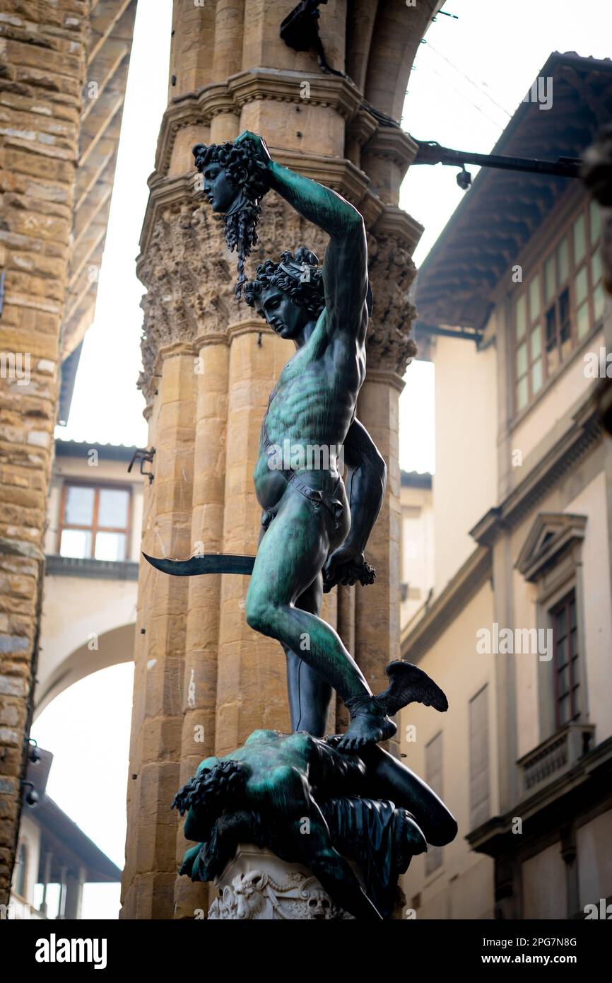 Benvenuto Cellini's bronze sculpture Perseus with the Head of Medusa in ...