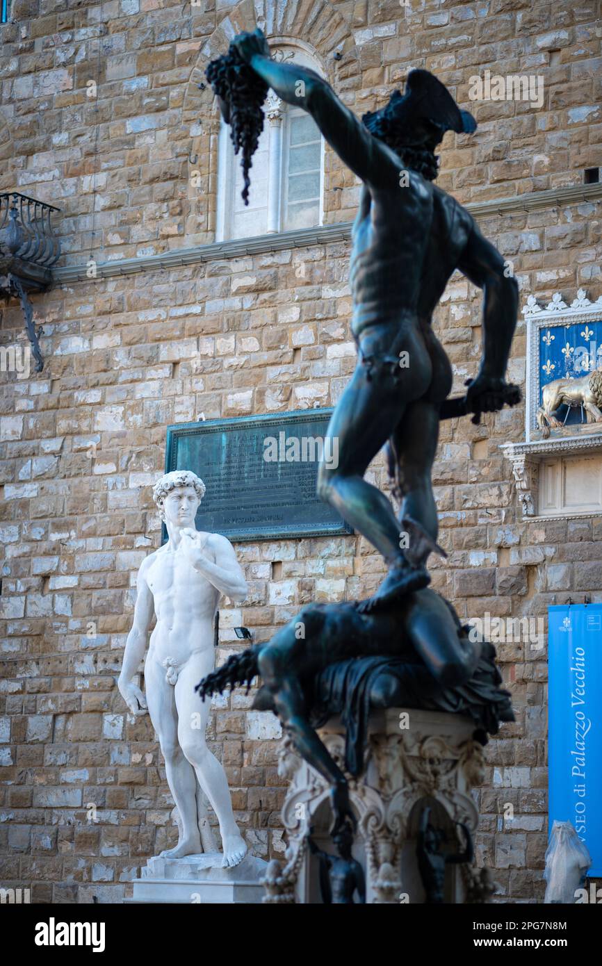 Benvenuto Cellini's bronze sculpture Perseus with the Head of Medusa in ...