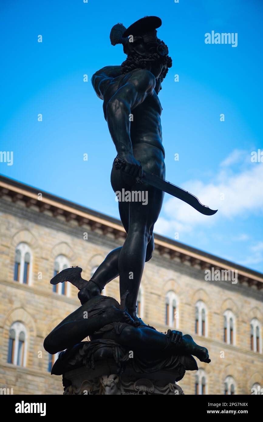 Benvenuto Cellini's bronze sculpture Perseus with the Head of Medusa in ...