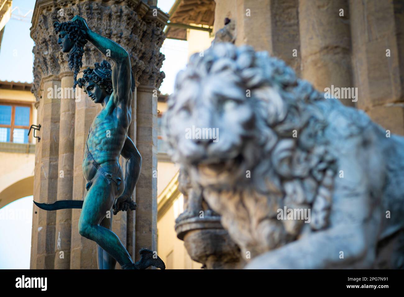 Benvenuto Cellini's bronze sculpture Perseus with the Head of Medusa in ...
