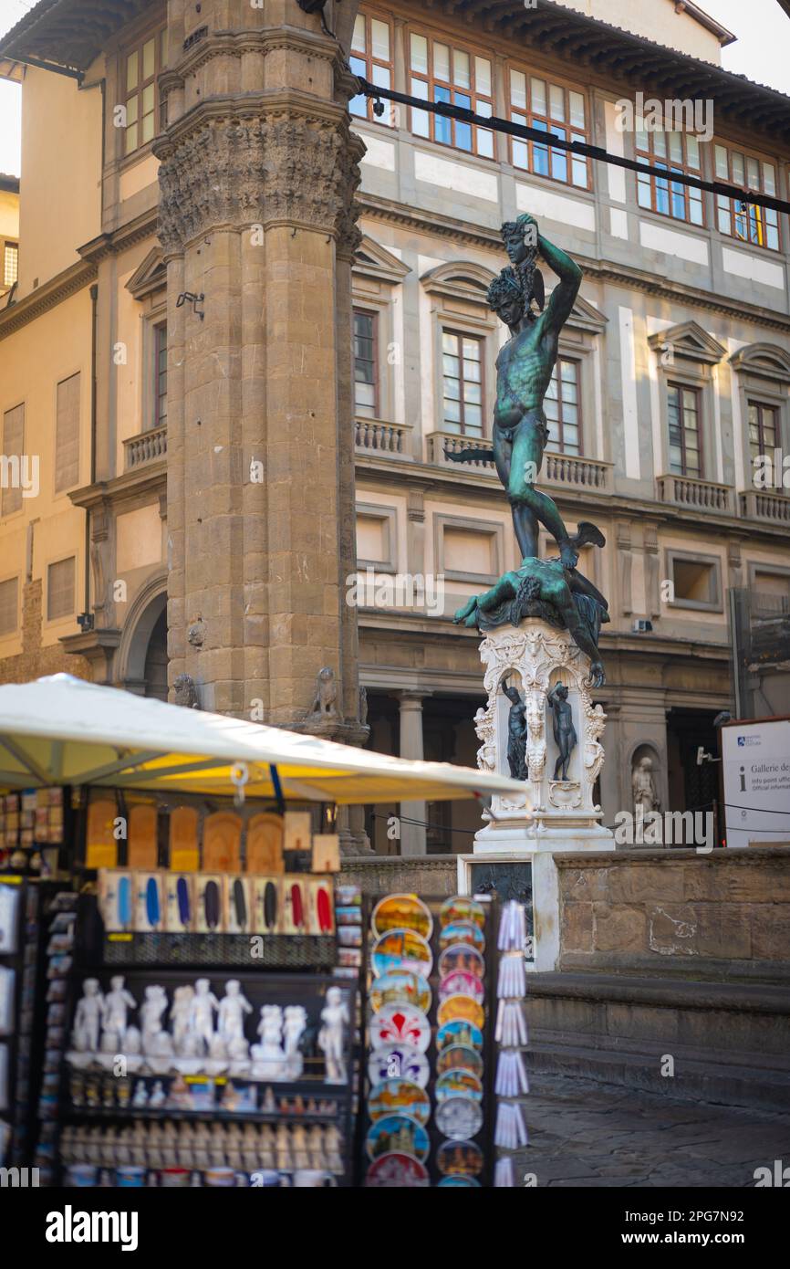 Benvenuto Cellini's bronze sculpture Perseus with the Head of Medusa in ...