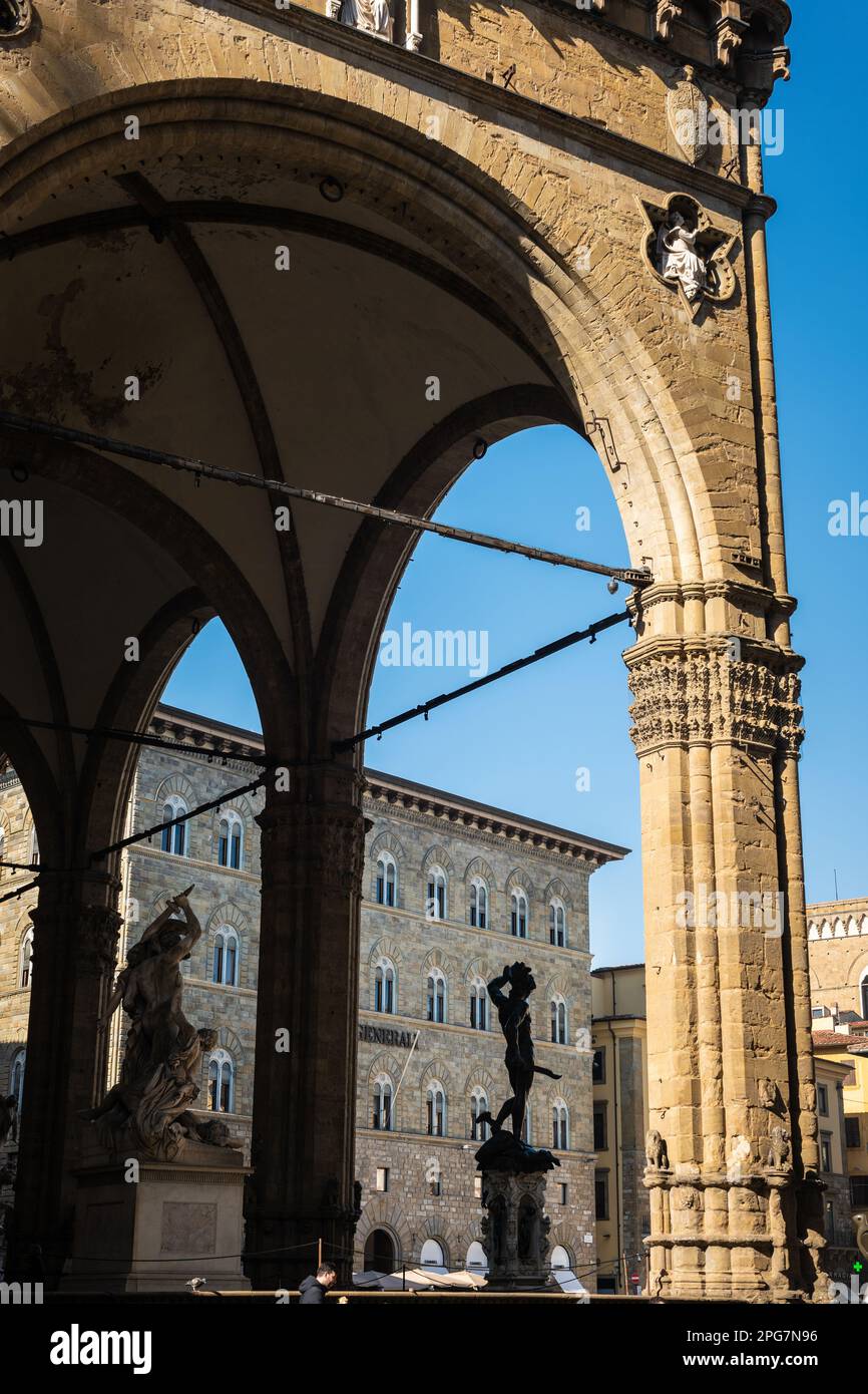 Benvenuto Cellini's bronze sculpture Perseus with the Head of Medusa in ...