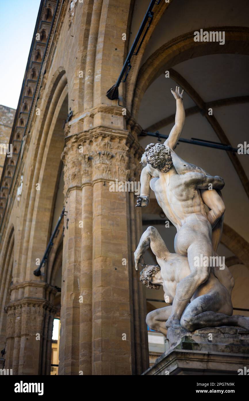 The Rape of the Sabine Women sculpture (1574-82)by Giambologna in the ...
