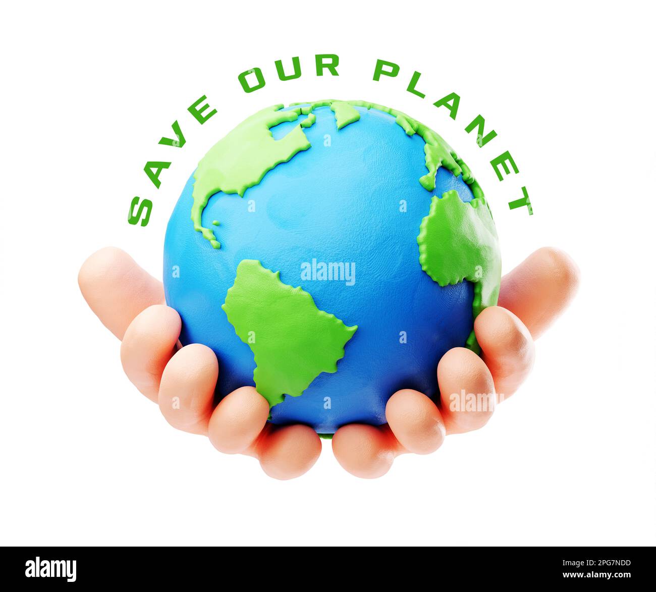 Sustain earth concept: Human plasticine stylised hands holding Earth ... Sustain earth concept: Human plasticine stylised hands holding Earth ...