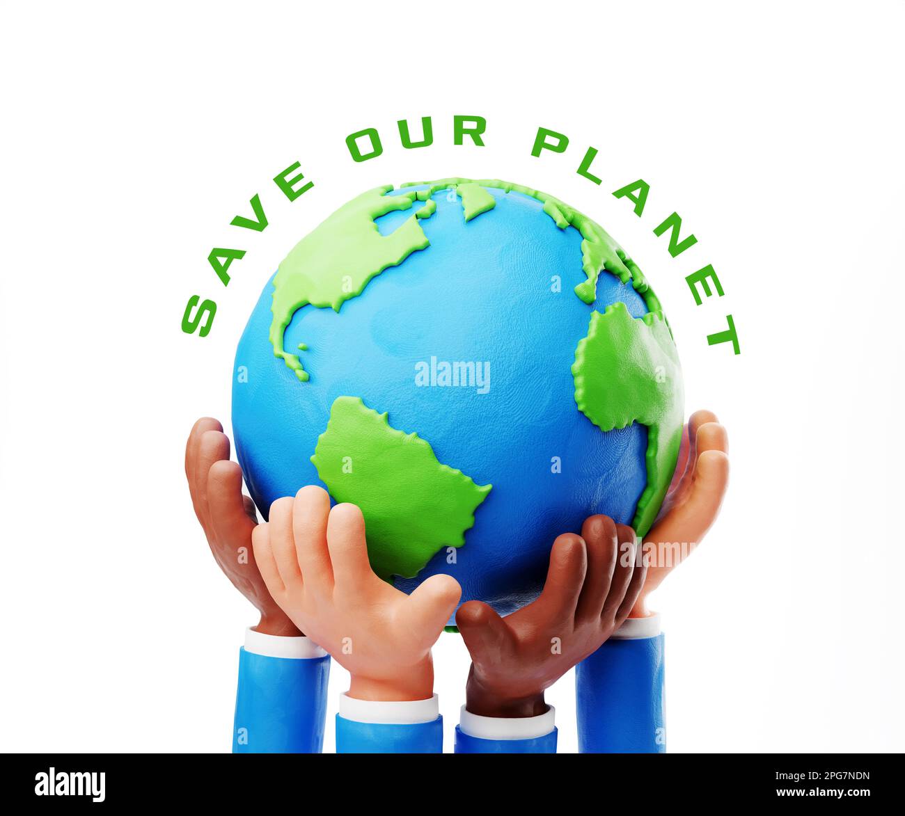 Sustain earth concept: Human plasticine stylised hands holding Earth ...