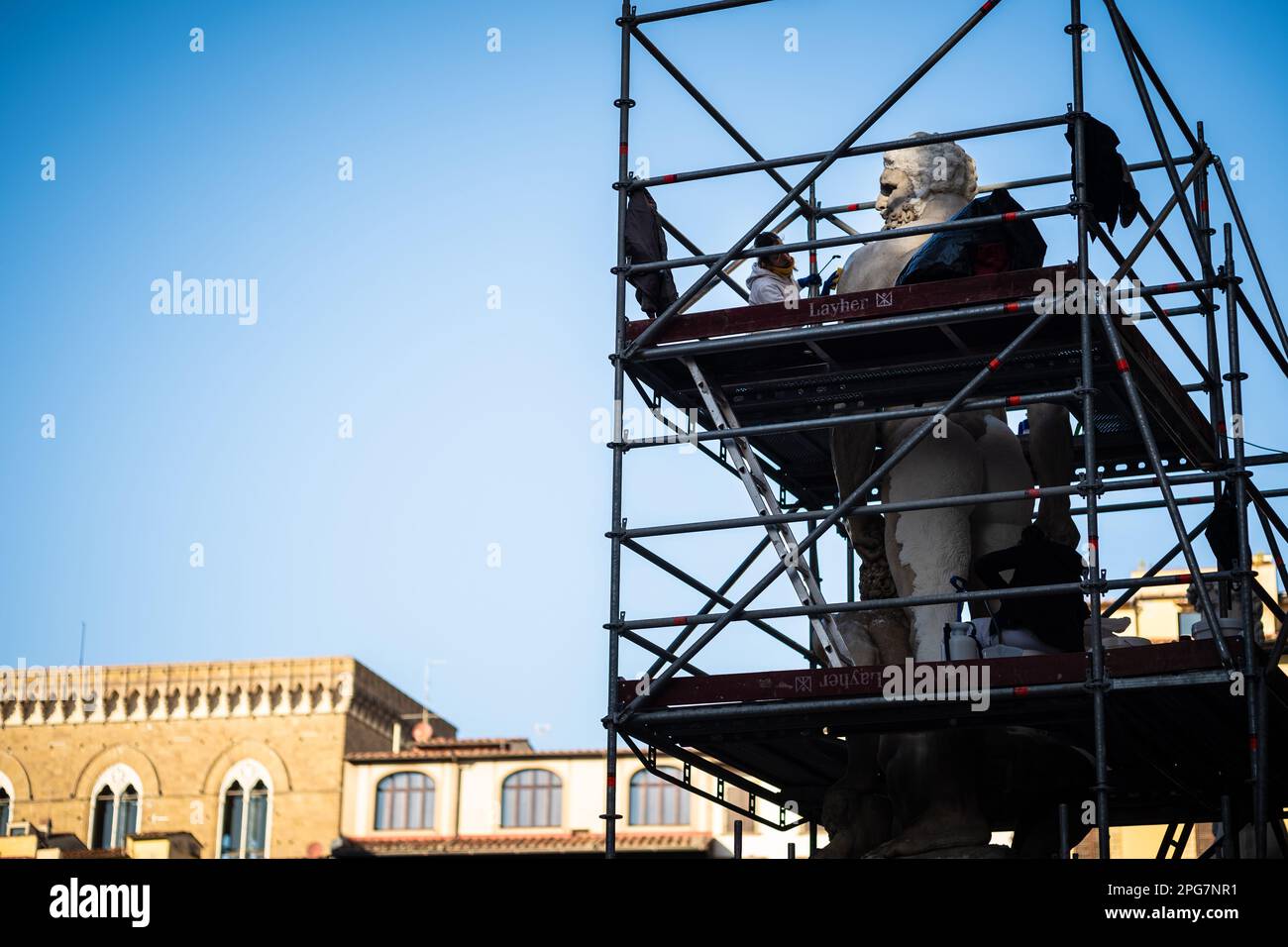 Hercules and Caccus by Florentine sculptor Baccio Bandinelli covered in ...