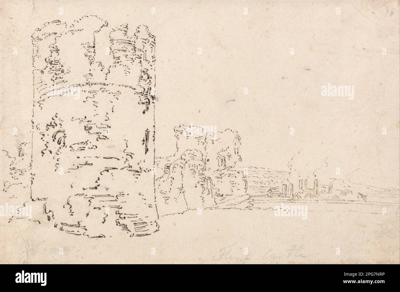 Flint Castle circa 1798 by Thomas Girtin Stock Photo - Alamy