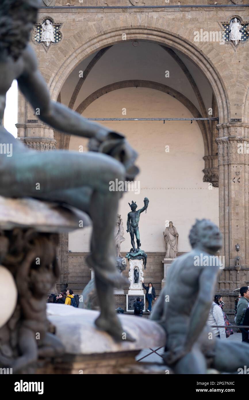 Benvenuto Cellini's bronze sculpture Perseus with the Head of Medusa in ...