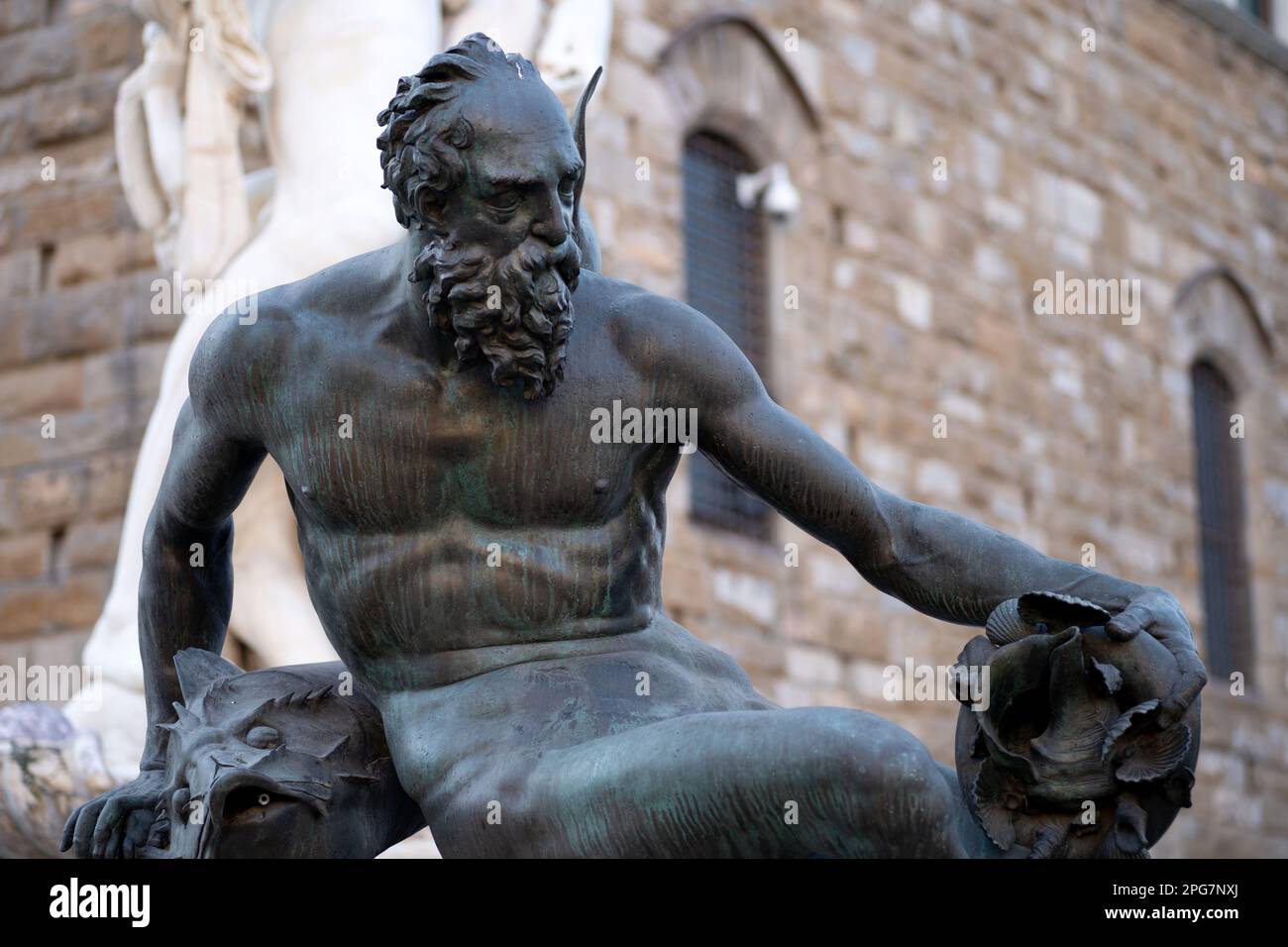 The Fountain of Neptune by artist Bartolomeo Ammannati in the Pizza ...