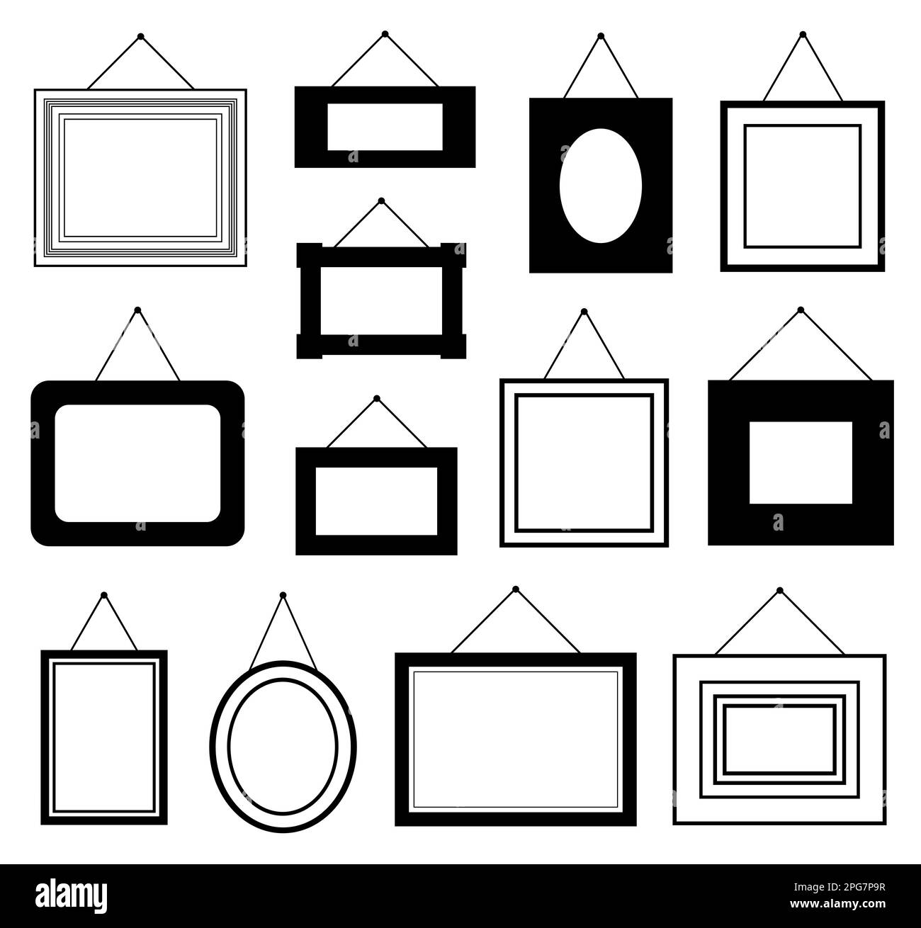 Collection of different picture frames isolated on white Stock Photo ...