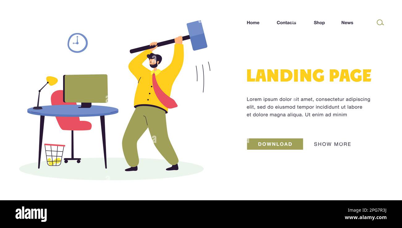 Man smashing computer with hammer hi-res stock photography and images ...