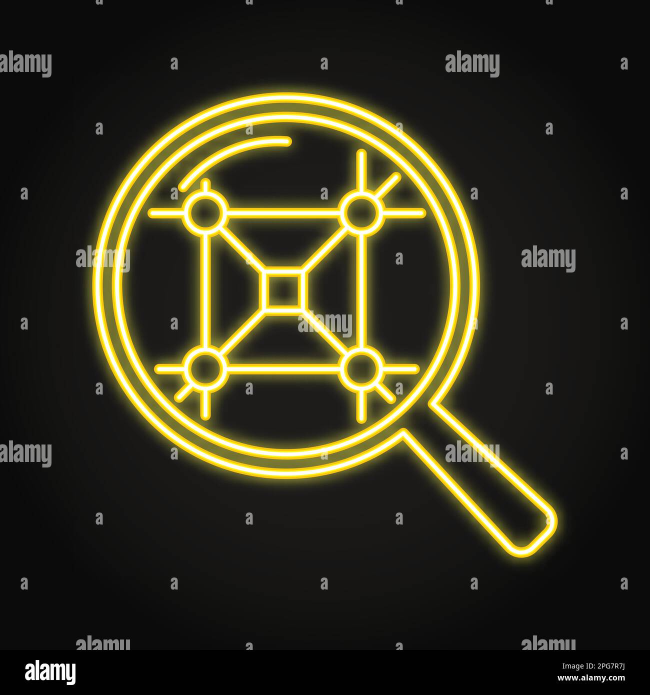 Pattern Recognition Neon Icon In Line Style Data Analysis And Machine Learning Symbol Vector