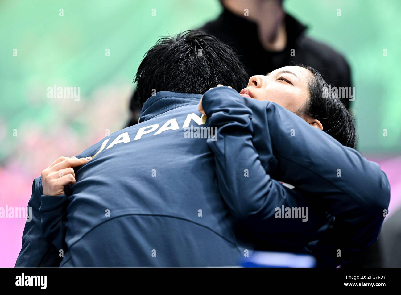 Riku MIURA & Ryuichi KIHARA (JPN), during Pairs Practice, at the ISU ...