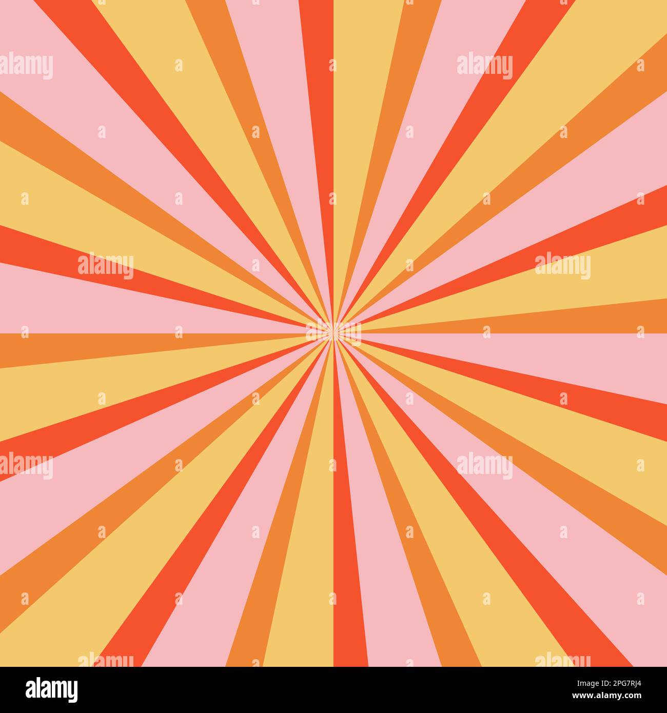 Groovy retro burst sun rays background. Vintage colorful abstract geometric pattern. Vector ...
