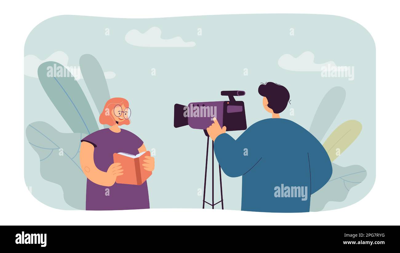 Lady using a camera Stock Vector Images - Alamy
