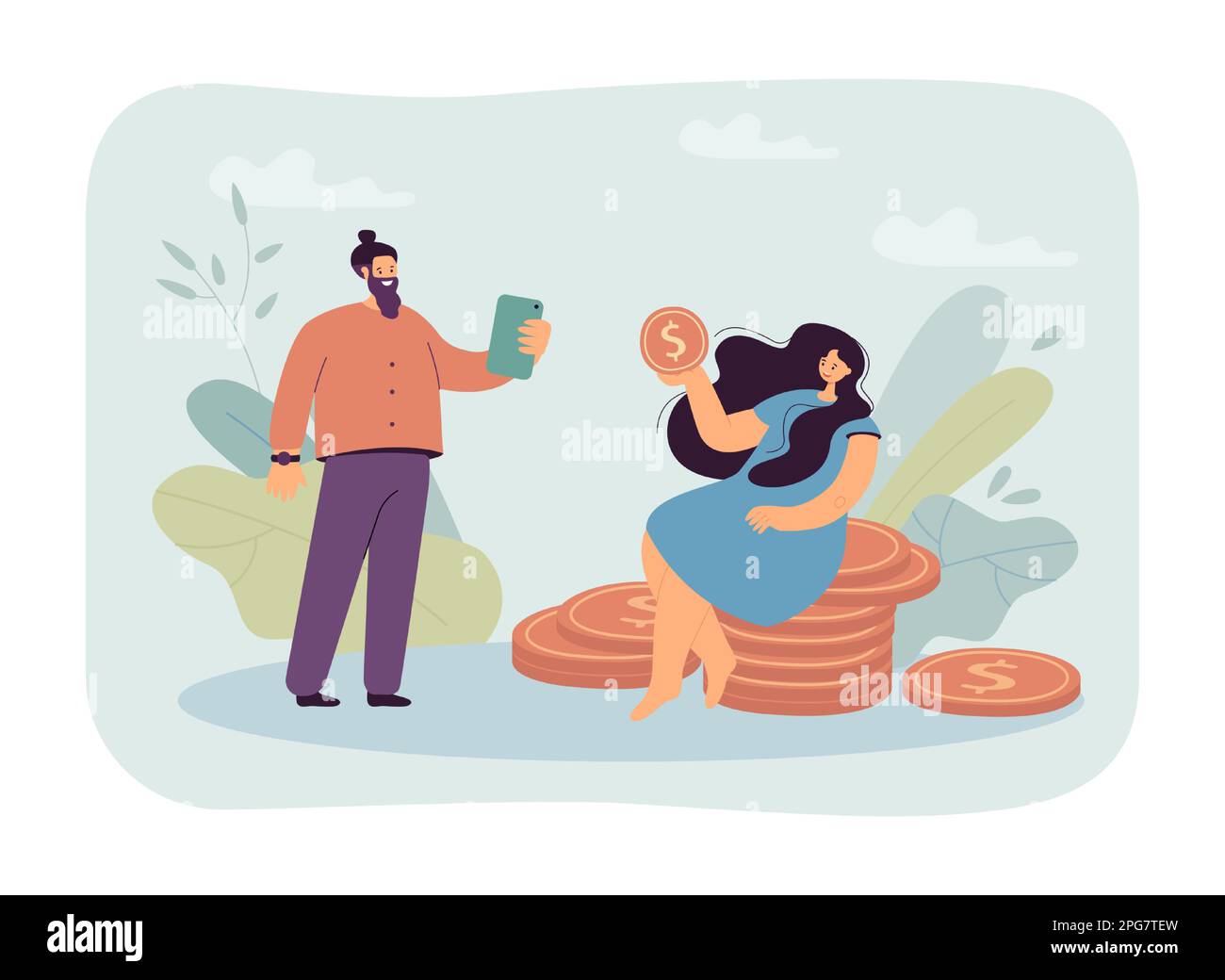 Posing for money Stock Vector Images - Alamy