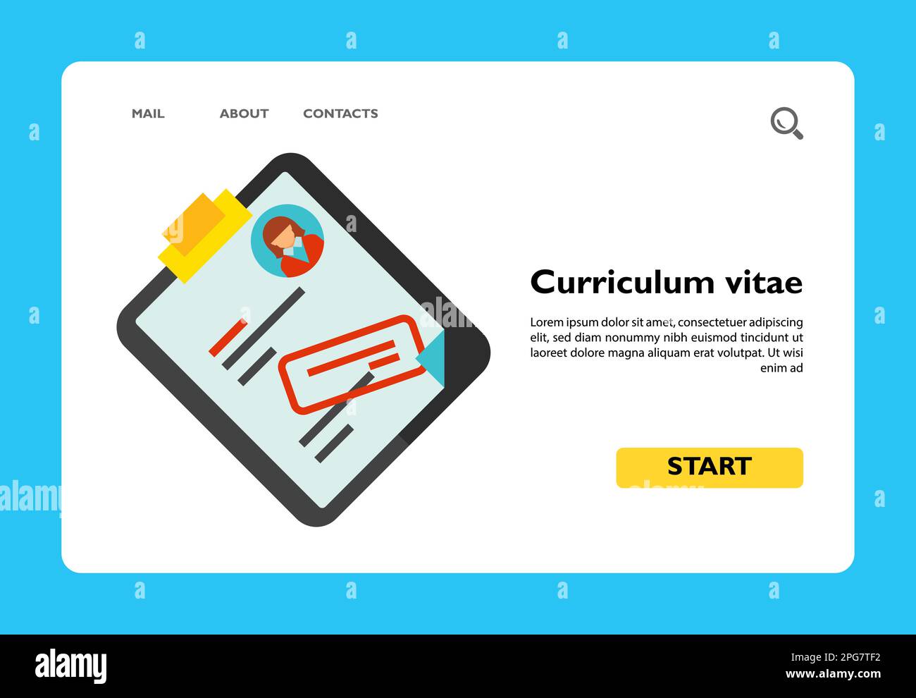 Vector icon of curriculum vitae with stamp Stock Vector Image & Art - Alamy