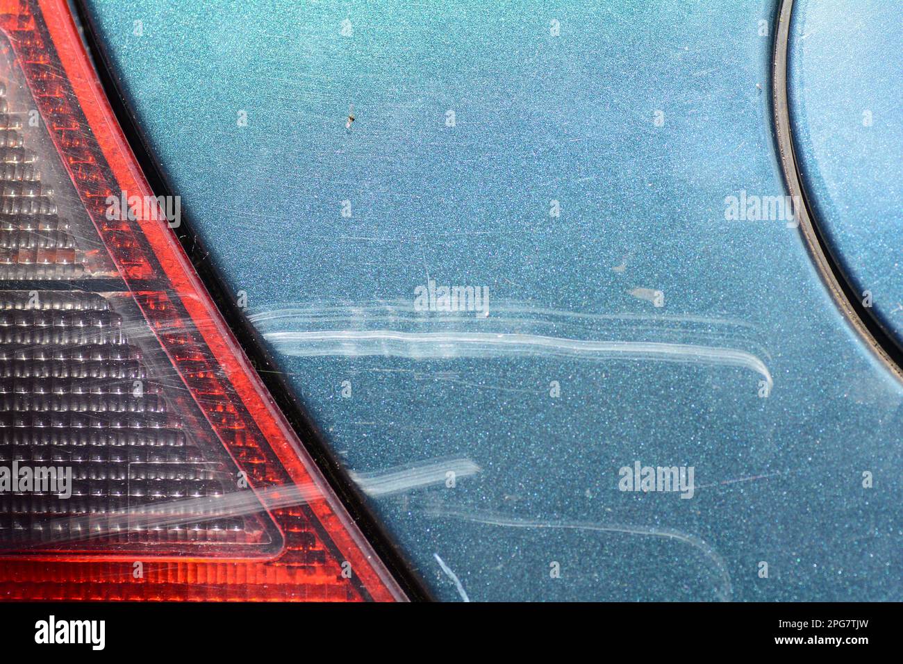 Paintwork damage on a car after an accident Stock Photo - Alamy