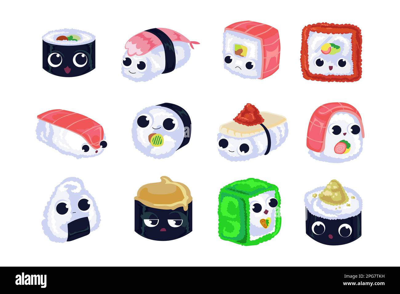 Onigiri kawaii Stock Vector Images - Alamy