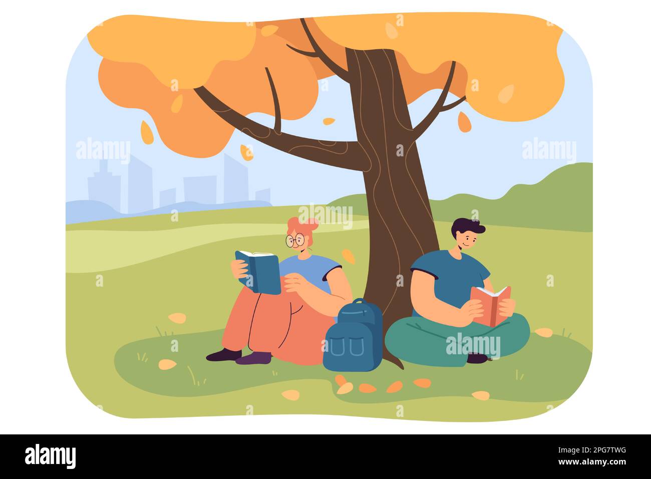 University students studying under tree outside Stock Vector Image ... University students studying under tree outside Stock Vector Image ...