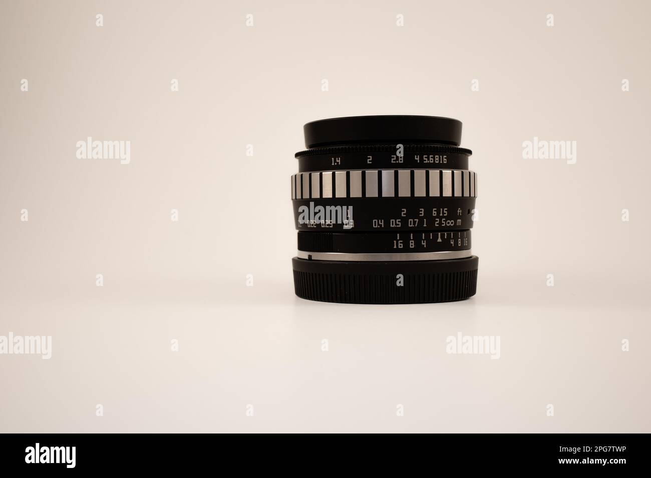 A fully manual lens on a white background without shadows Stock Photo ...