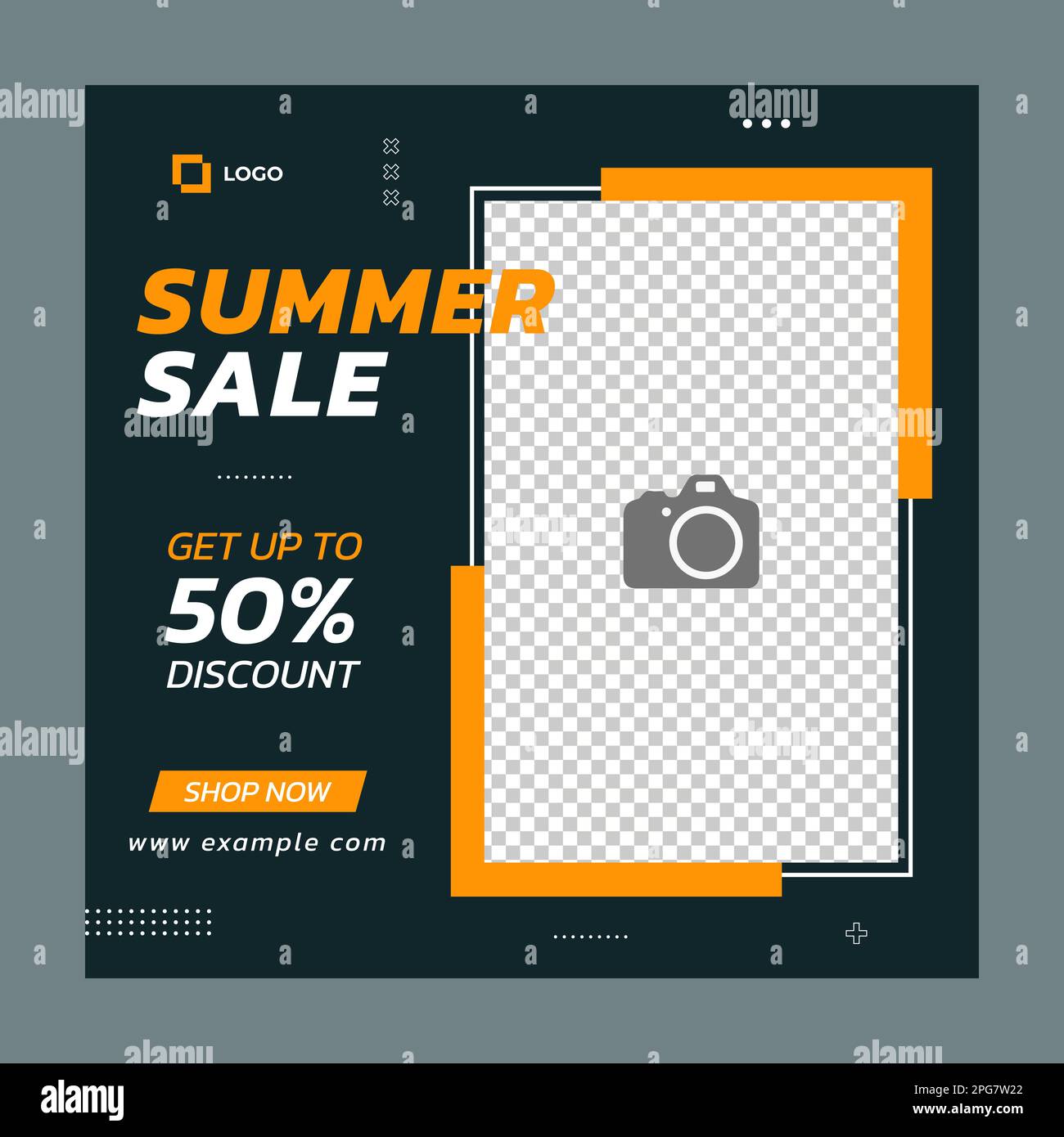 Summer sale abstract square template. Suitable for social media posts ...