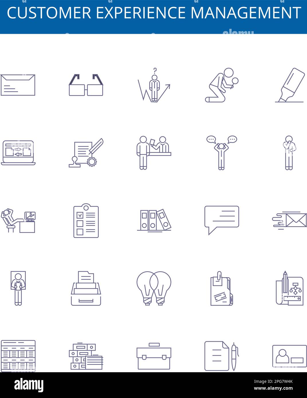 Customer experience management line icons signs set. Design collection ... Customer experience management line icons signs set. Design collection ...