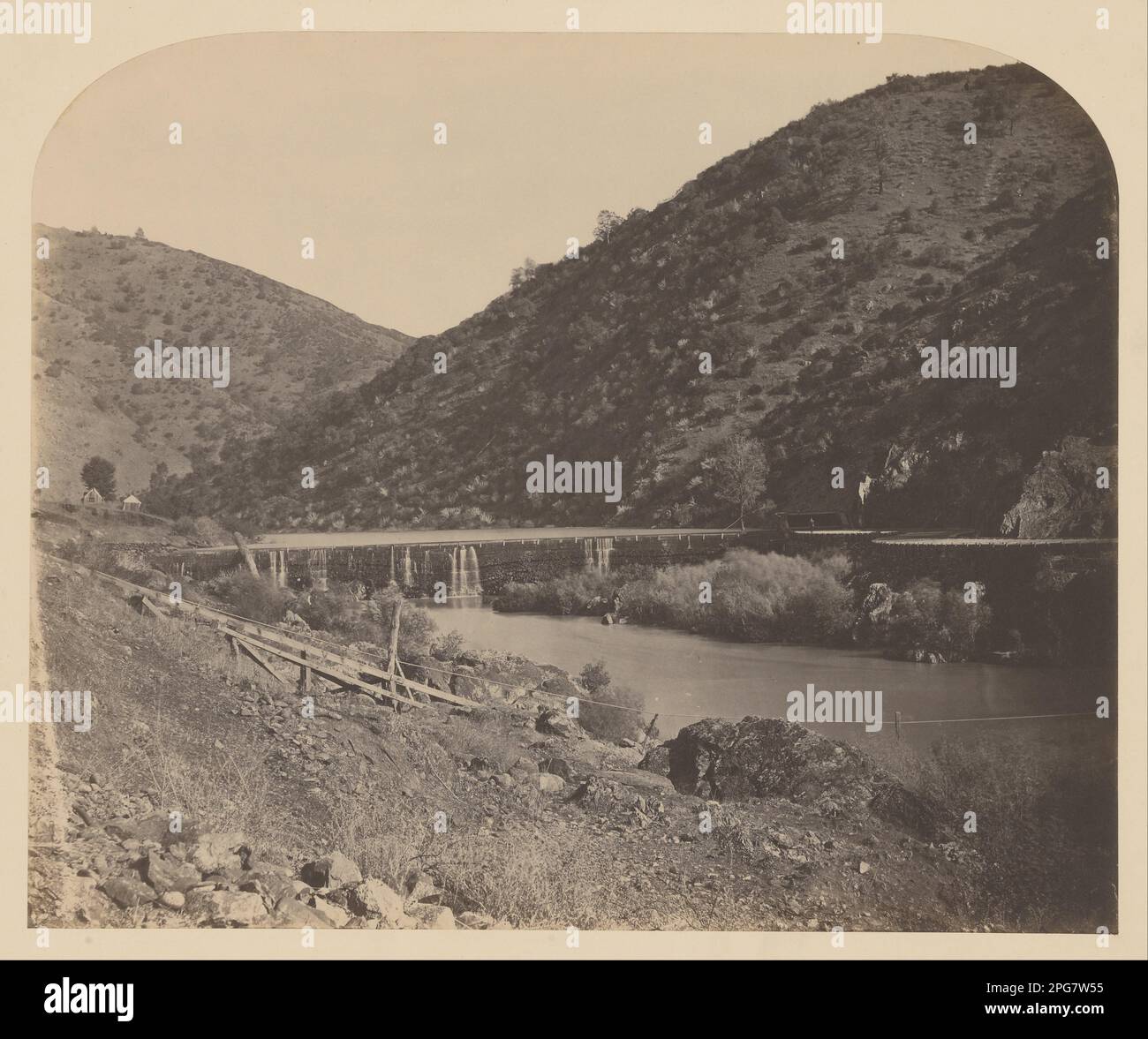 [Benton Dam, Merced River] 1860 by Carleton E. Watkins Stock Photo - Alamy