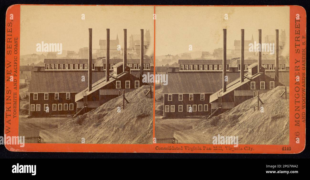 Consolidated Virginia Pan Mill, Virginia City about 1875 by Carleton E ...