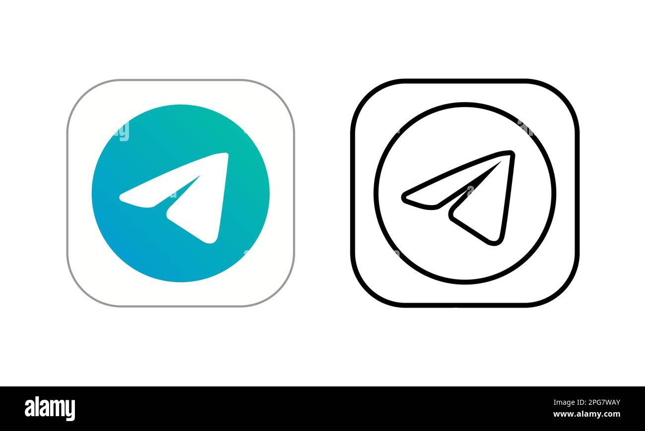 Set of social networking icons. Telegram Web design flat icons isolated ...