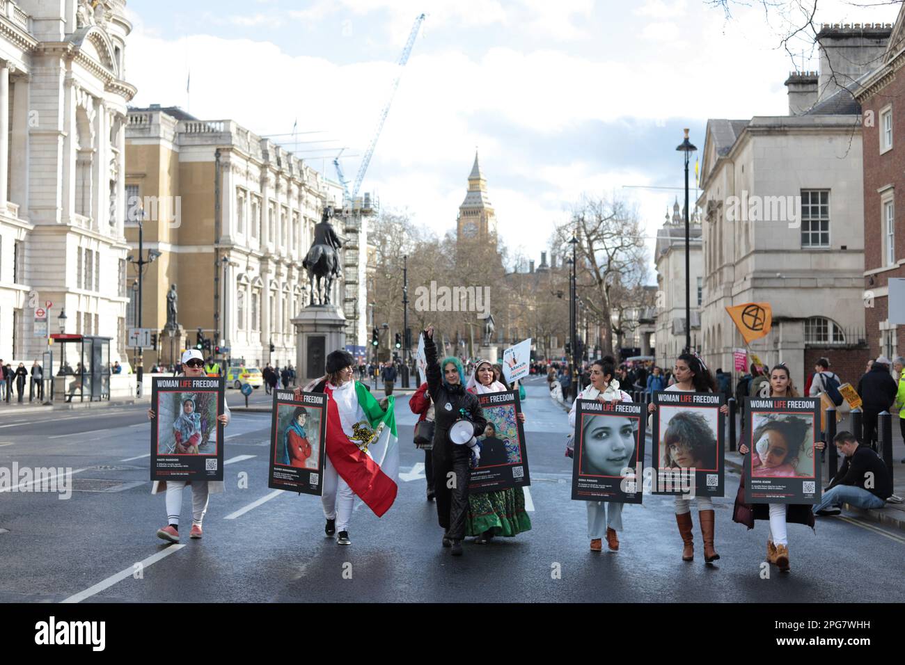London, UK. 18th Mar, 2023. People attend the Resist Racism National ...