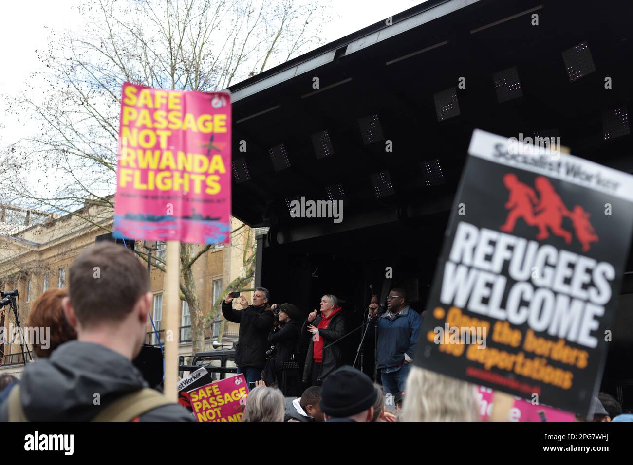 London, UK. 18th Mar, 2023. People attend the Resist Racism National ...