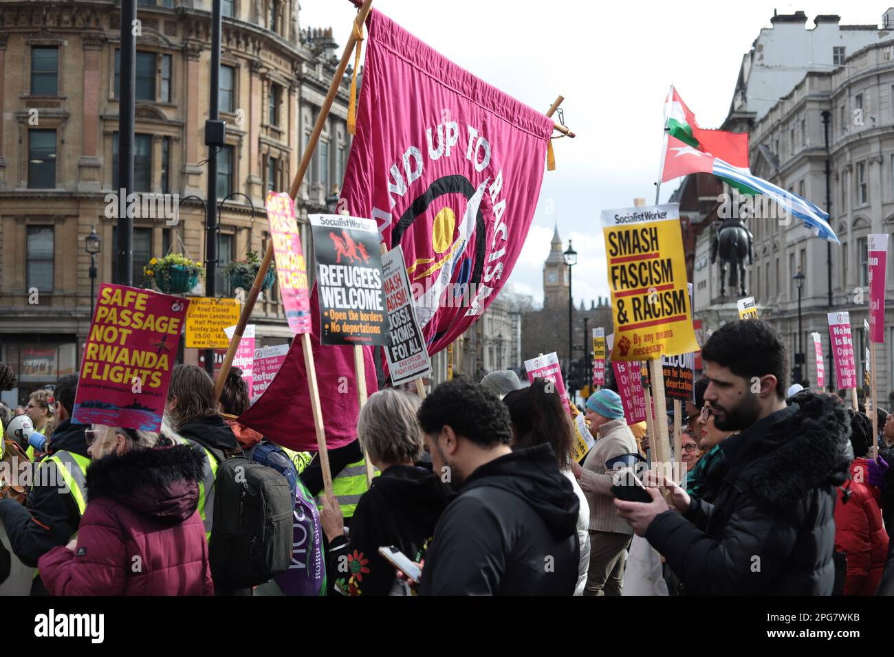 London, UK. 18th Mar, 2023. People attend the Resist Racism National ...