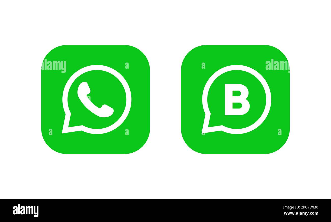 Set of social networking icons. Whatsapp and Buisness Whatsapp design ...