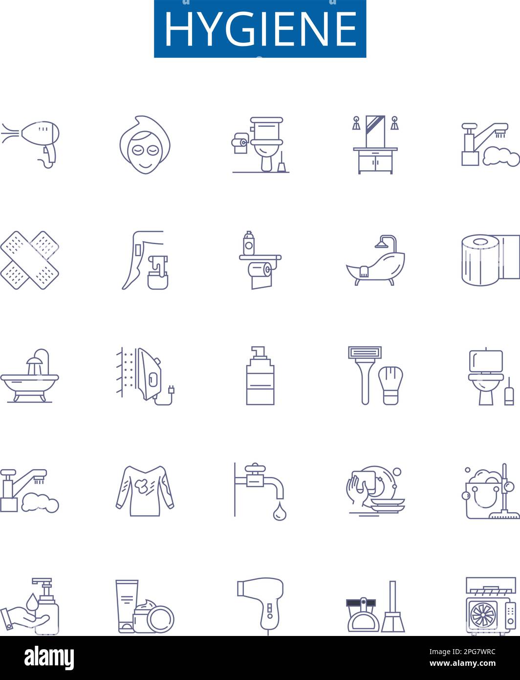 Hygiene line icons signs set. Design collection of Cleanliness ...